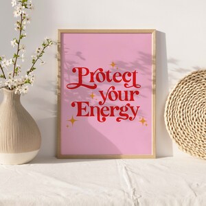 Protect Your Energy Printable Poster, Spiritual Wall Print, Good Vibes ...