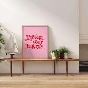 Protect Your Energy Printable Poster, Spiritual Wall Print, Good Vibes ...