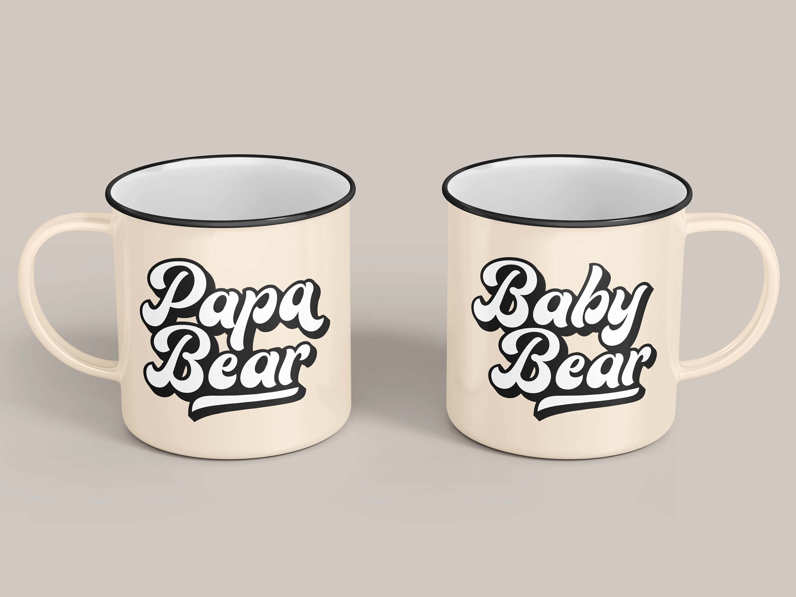 Papa Bear Svg 70s Retro Style, Cricut Cutfiles, Family Bear Svg Files ...