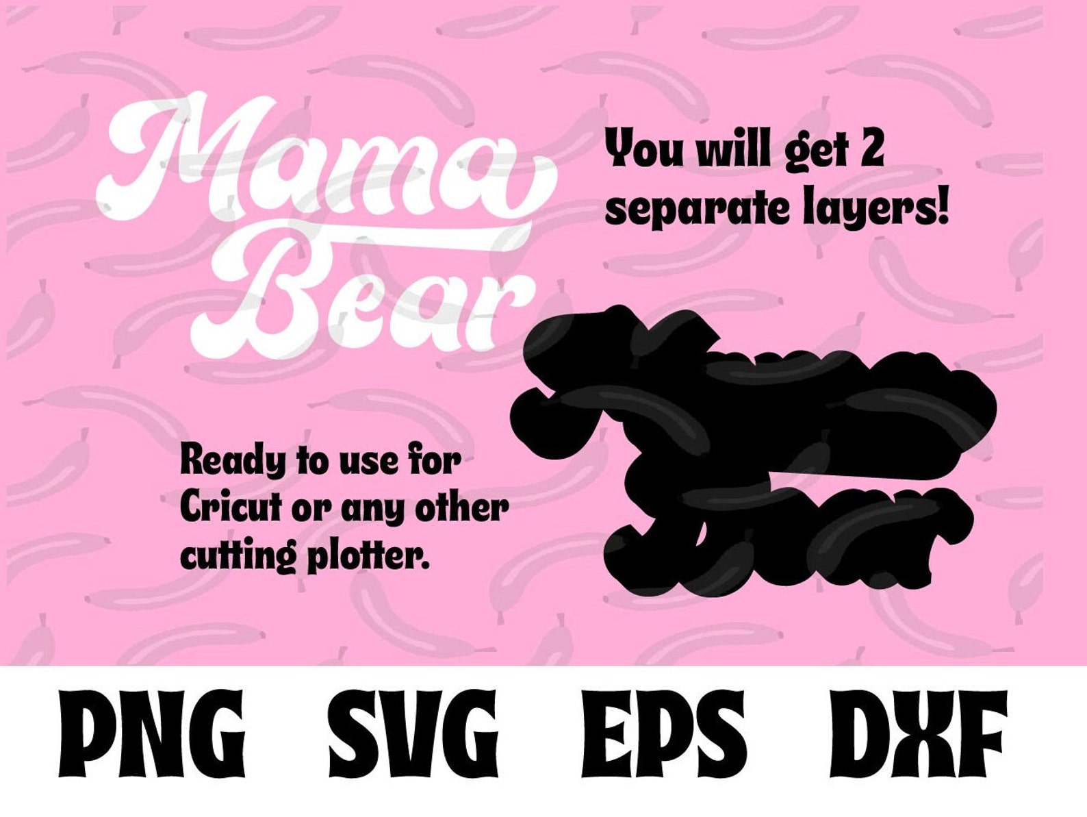 Mama Bear SVG PNG Cutfile for Cricut or Silhouette - Etsy
