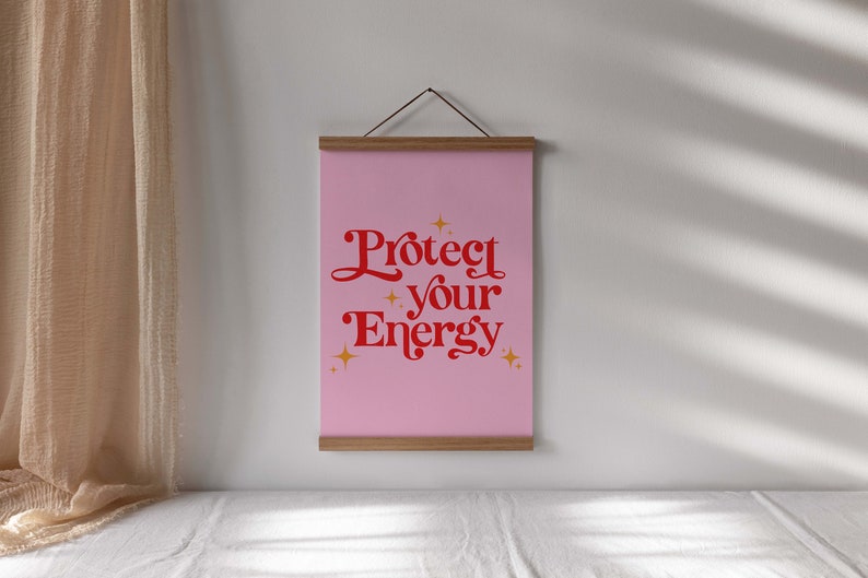 Protect Your Energy Printable Poster, Spiritual Wall Print, Good Vibes ...