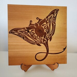 Tribal Manta Ray Wooden Plaque Can Be Personalized , Tropical Home ...