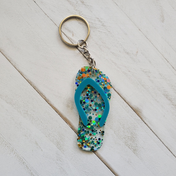 Confetti Flip-flop slipper Keychain - Etsy