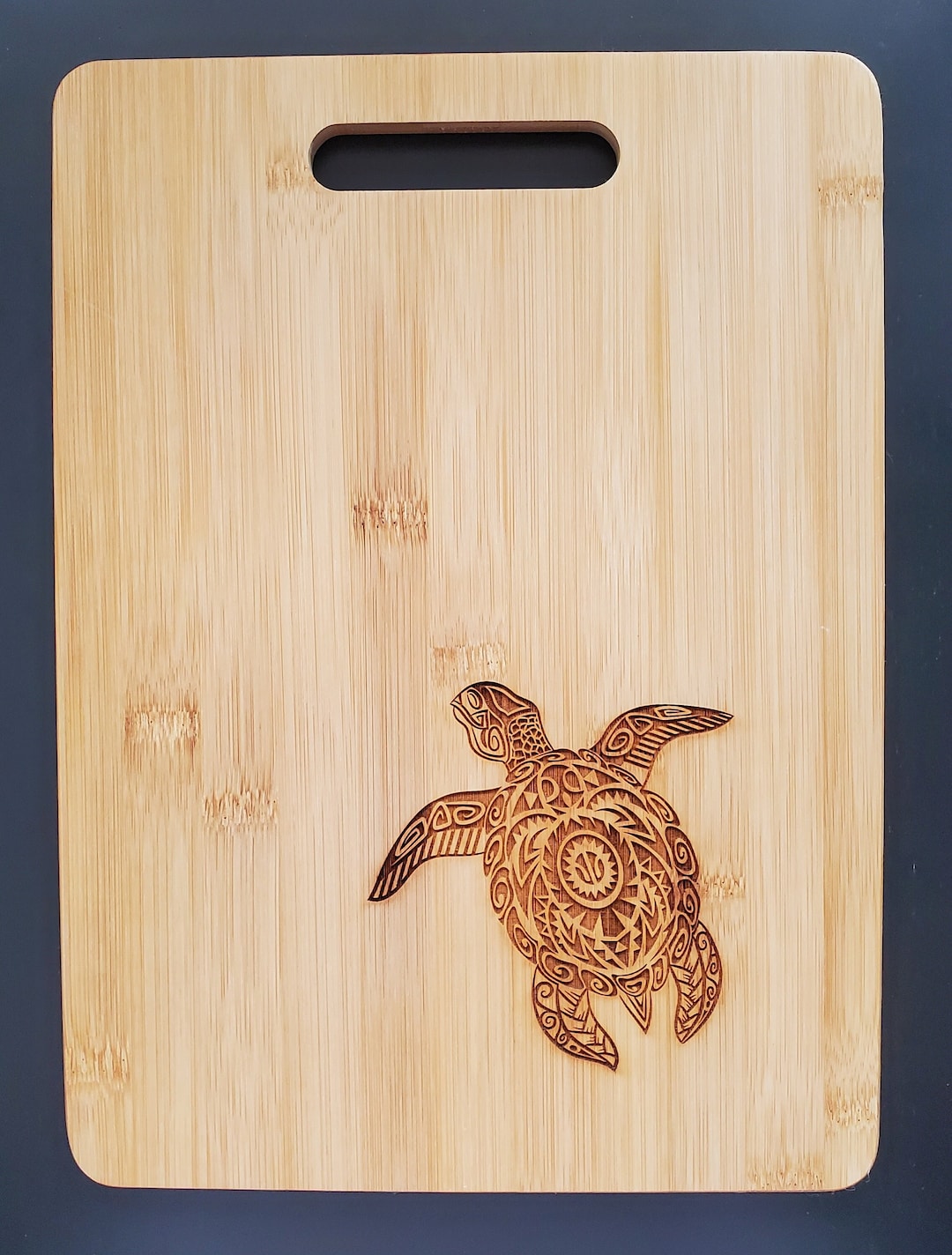 Tribal Sea Turtle Honu Cutting Board, Bamboo Sea Turtle Kitchen Decor ...