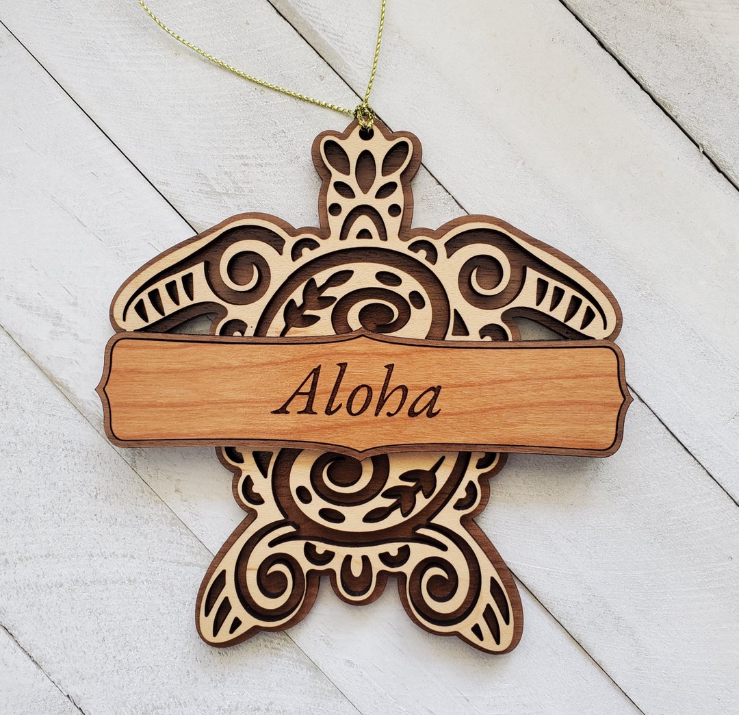Aloha Honu Turtle Ornament, Personalized Turtle Ornament, Mele ...