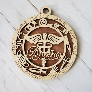 Doctor Ornament, 2 Layer Wooden Ornament for Doctor, Gift for Medical ...