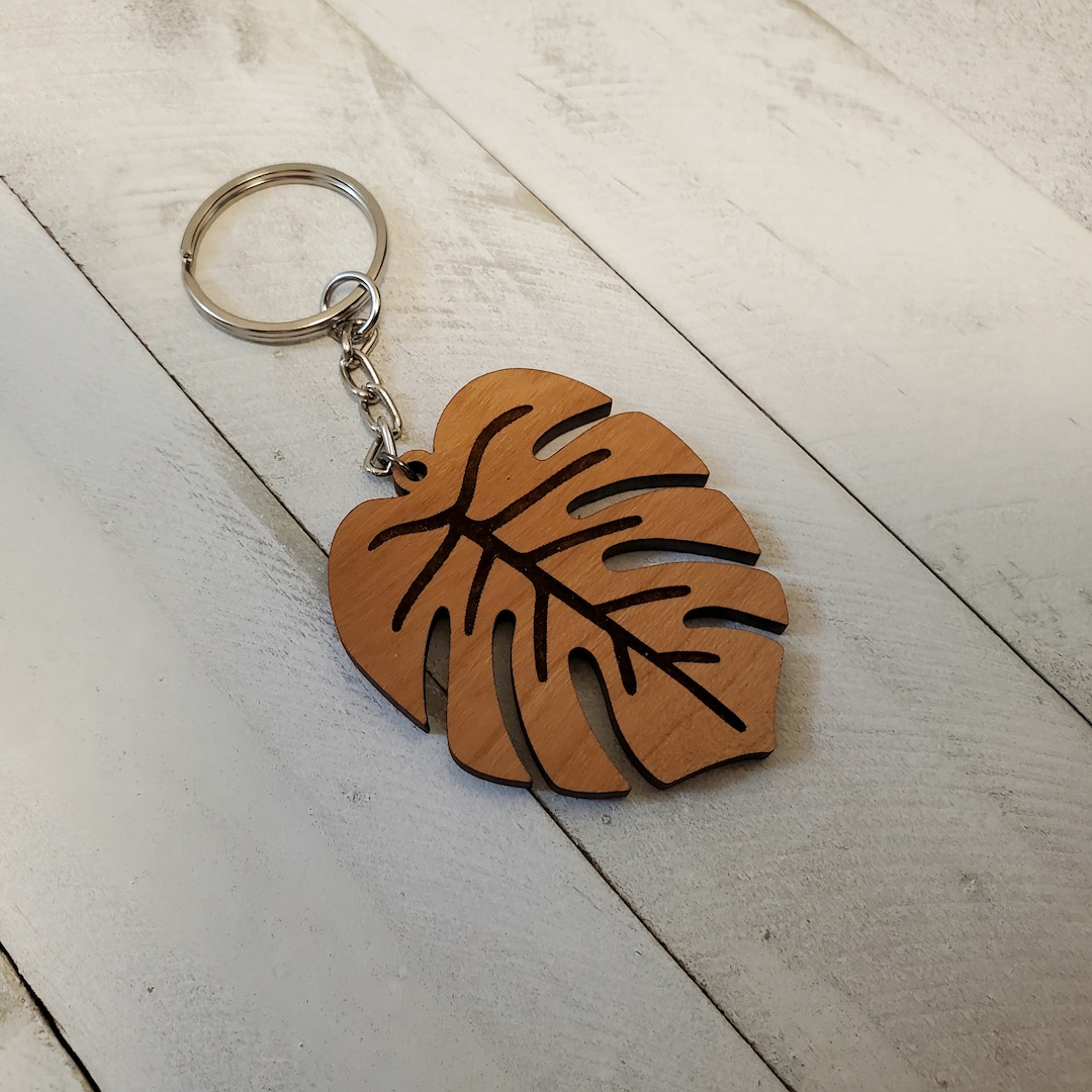 Monstera Leaf Keychain, Tropical Monstera Leaf Keychain, Souvenir From ...