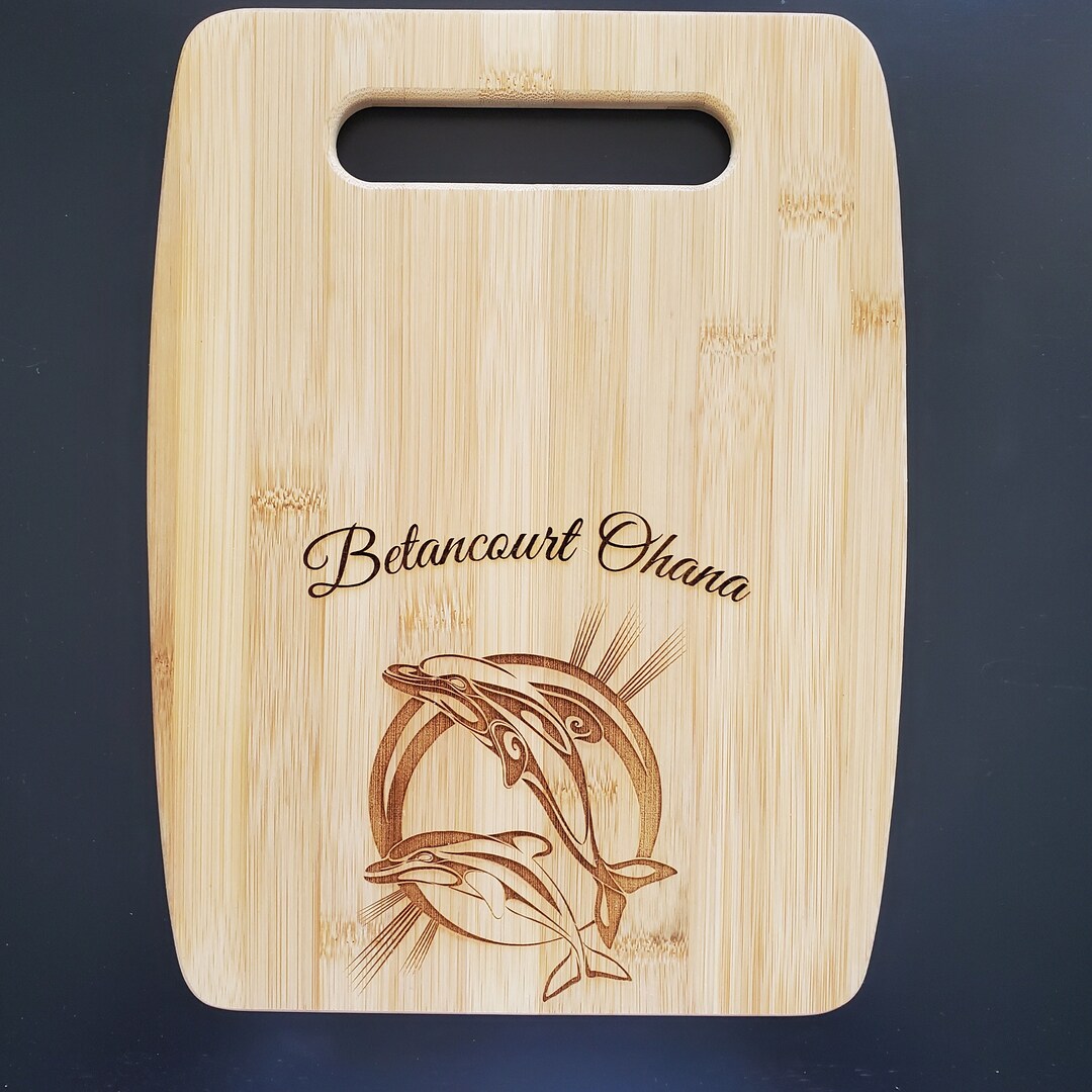 Dolphin Bamboo Cutting Board, Personalized Dolphin Cutting Board, Gift ...