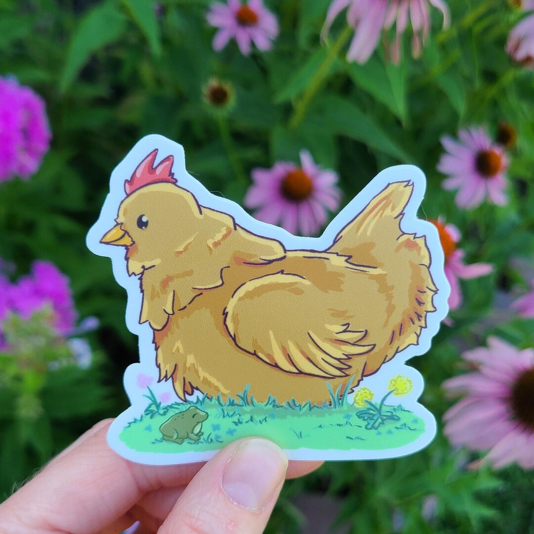 Happy Hen Chicken Sticker - Etsy