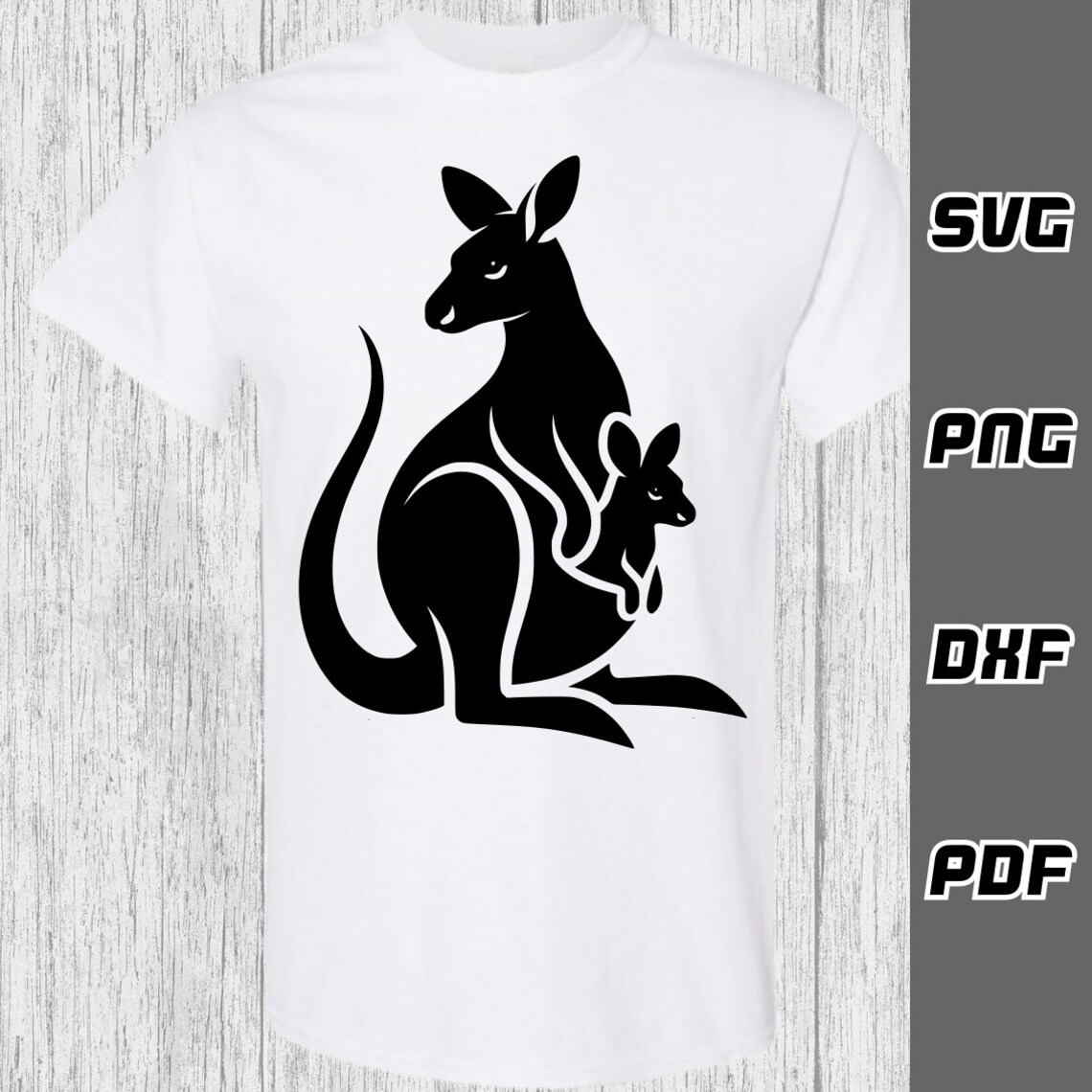 Kangaroo With Joey Svg - Png - Dxf - Pdf - Cricut Cut File - Cut File ...