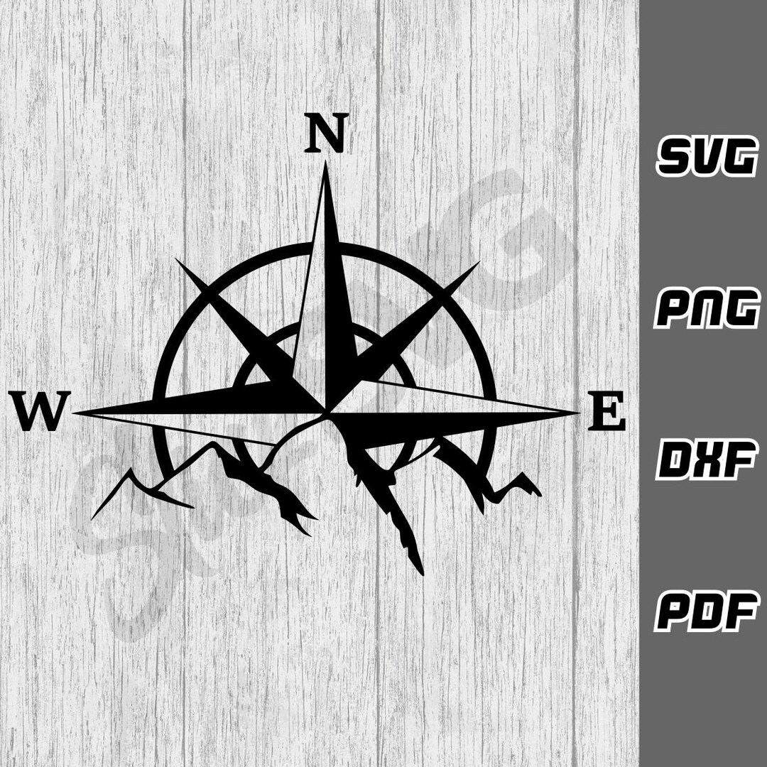 Compass Mountain Svg - Png - Dxf - Pdf - Cricut Cut File - SVG Files ...