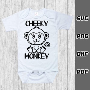 Cheeky Monkey SVG - Png - Dxf - Pdf - Cricut Cut File - Baby Monkey Svg ...