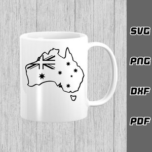 Australia With Flag SVG - Png - Dxf - Pdf - Cricut Cut File - Australia ...