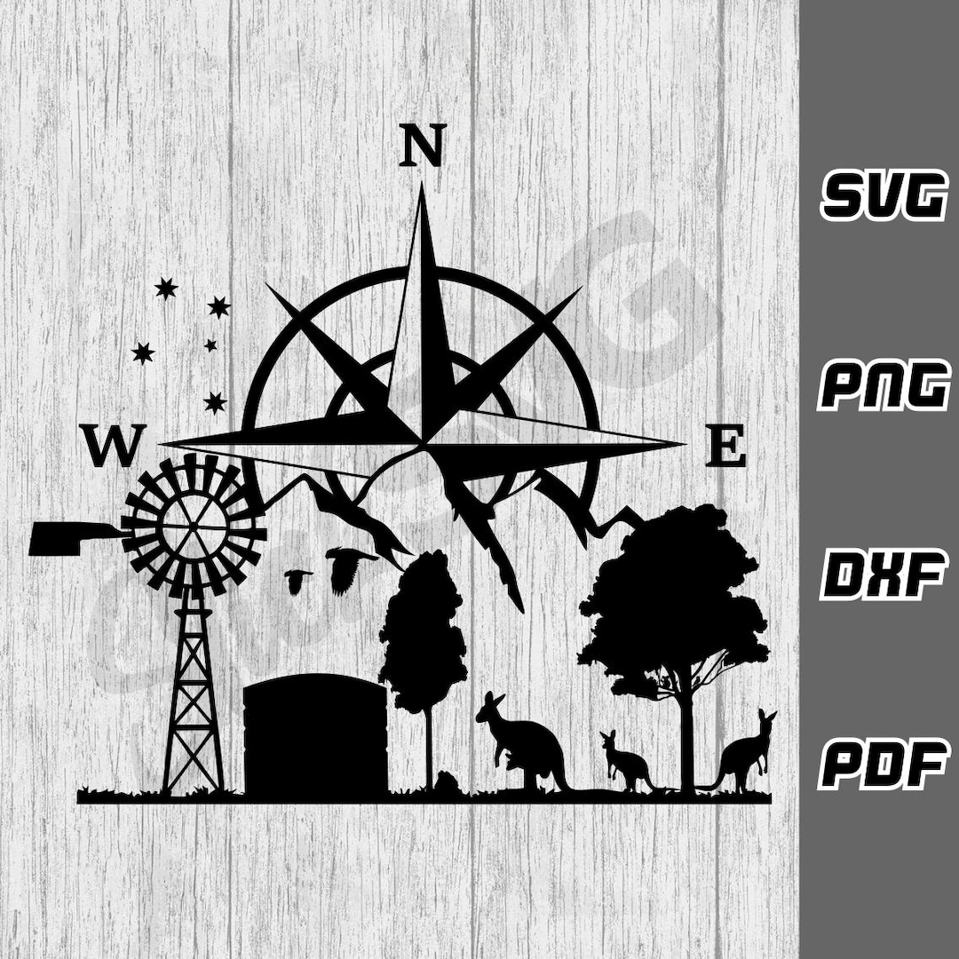 Australian Outback SVG Outline - Png - Dxf - Pdf Australia Outback Dxf ...