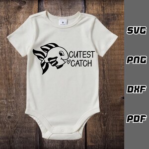 Cutest Catch SVG - Png - Dxf - Pdf - Cricut Cut File - Baby Fish Svg ...