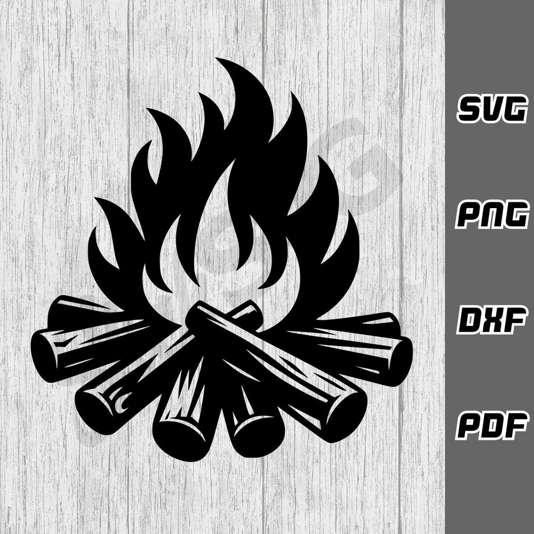 Camp Fire SVG - Png - Dxf - Pdf - Cricut Cut File - Campfire Svg ...