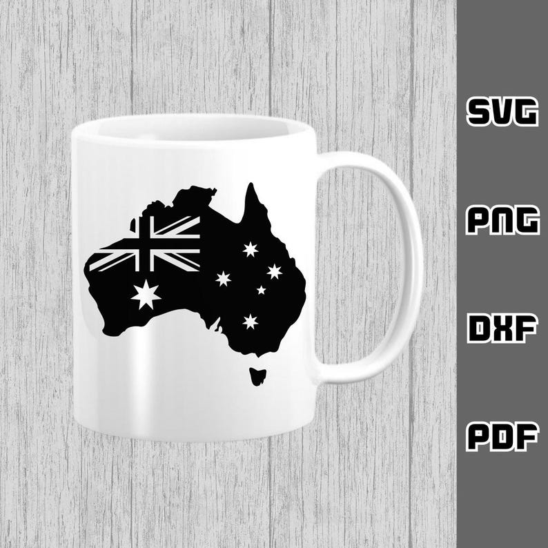 Australia With Flag SVG - Png - Dxf - Pdf - Cricut Cut File - Australia ...