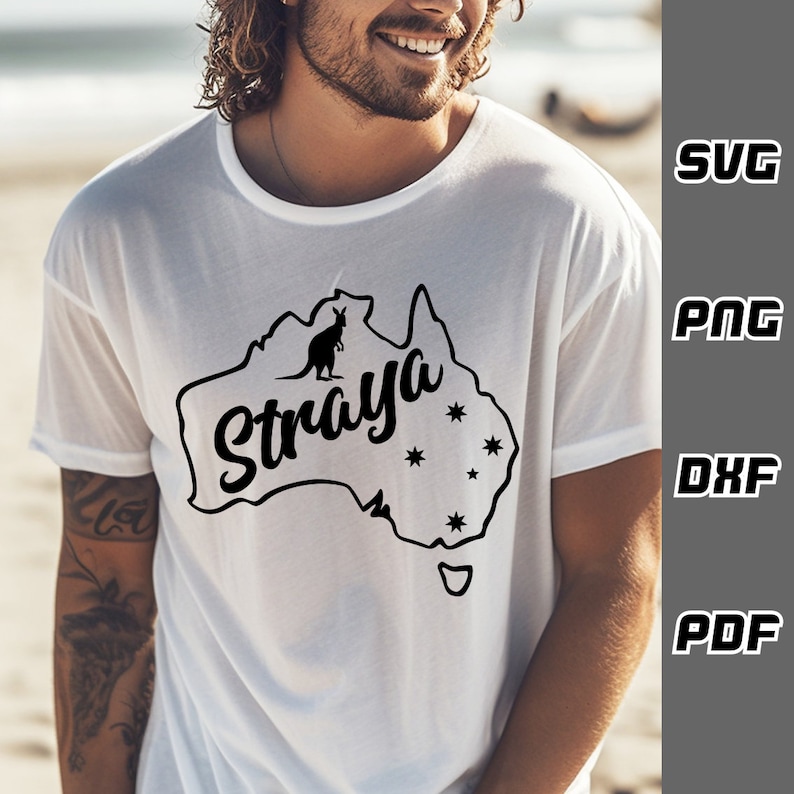 Australia With Southern Cross SVG - Png - Dxf - Pdf - Cricut Cut File ...