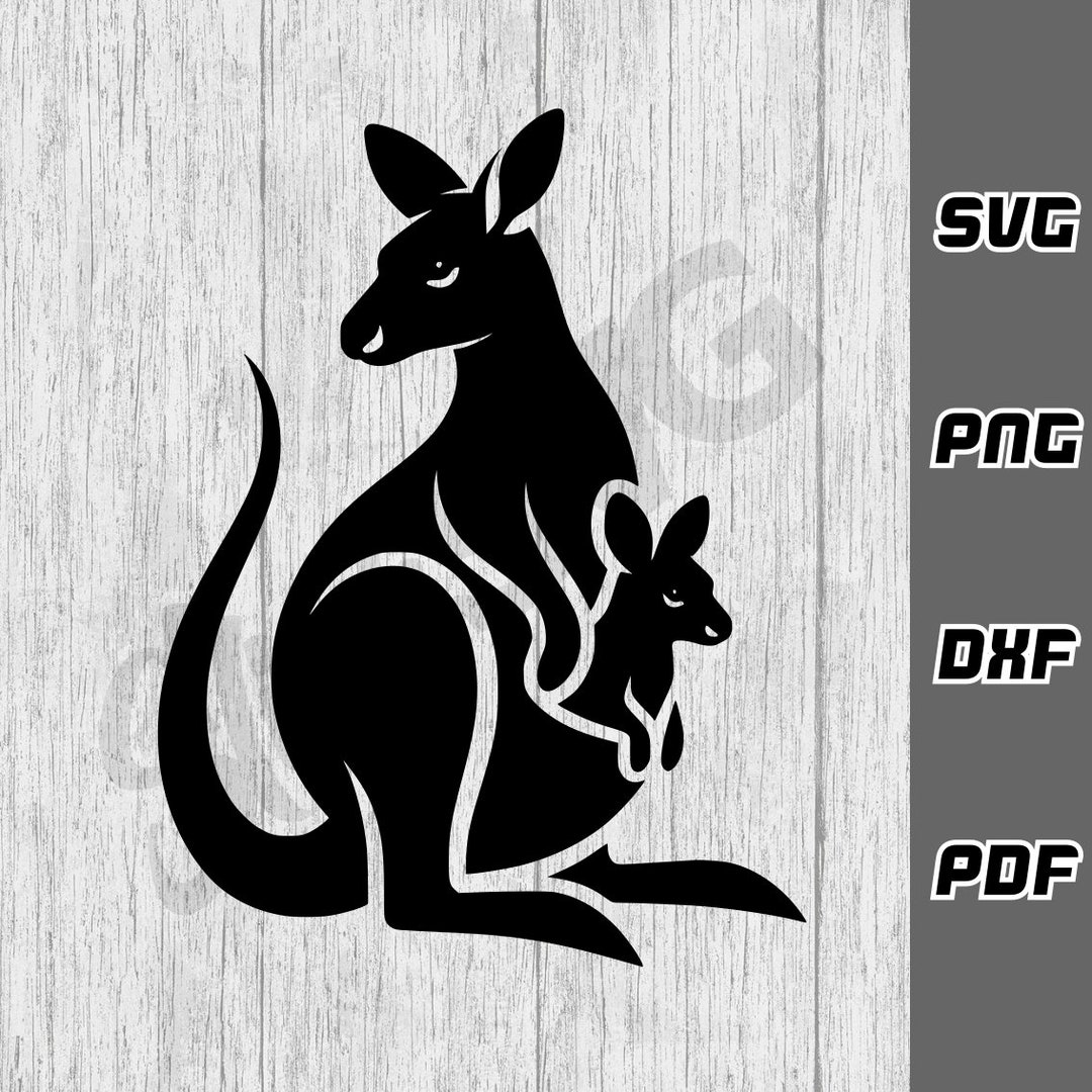 Kangaroo With Joey Svg - Png - Dxf - Pdf - Cricut Cut File - Cut File ...