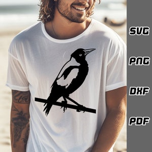 Magpie SVG - Png - Dxf - Pdf - Cricut Cut File - Bird Shirt Svg - Cut ...