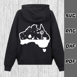 Australian Outback SVG Outline - Png - Dxf - Pdf Australia Outback Dxf ...