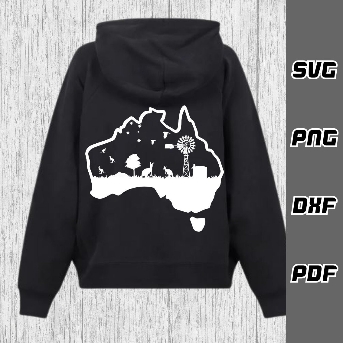 Australian Outback SVG Outline - Png - Dxf - Pdf Australia Outback Dxf ...