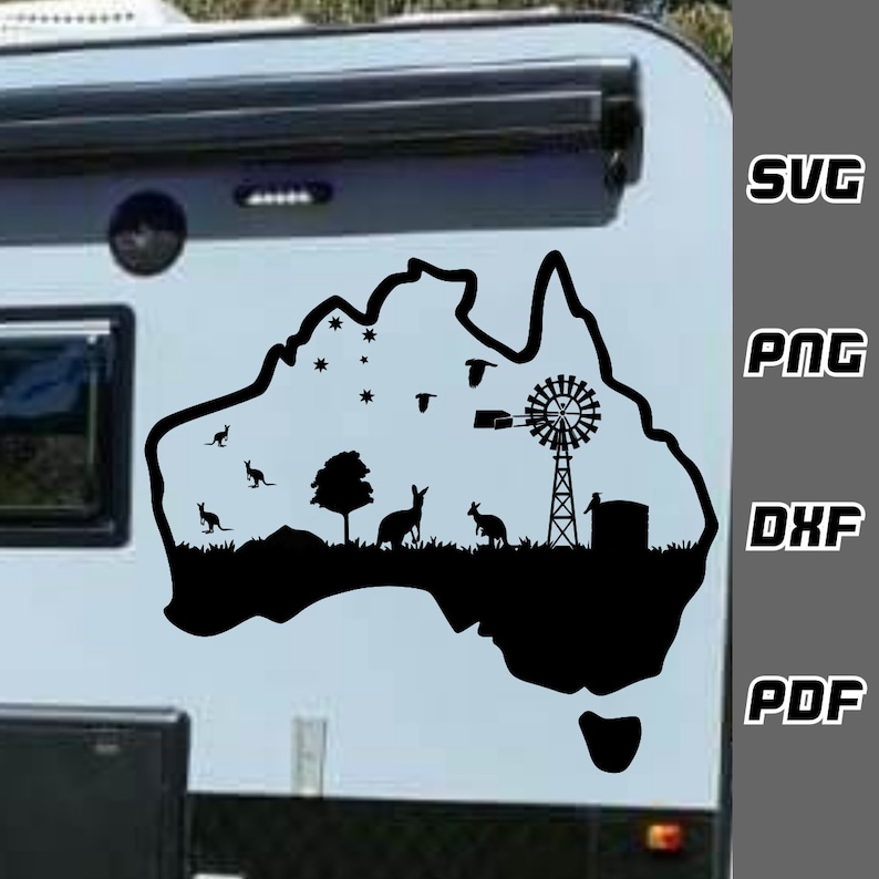 Australian Outback SVG Outline - Png - Dxf - Pdf Australia Outback Dxf ...