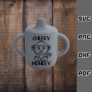 Cheeky Monkey SVG - Png - Dxf - Pdf - Cricut Cut File - Baby Monkey Svg ...
