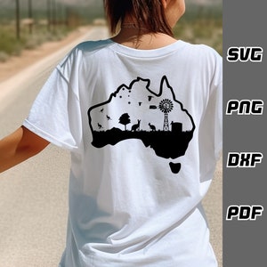 Australian Outback SVG Outline - Png - Dxf - Pdf Australia Outback Dxf ...