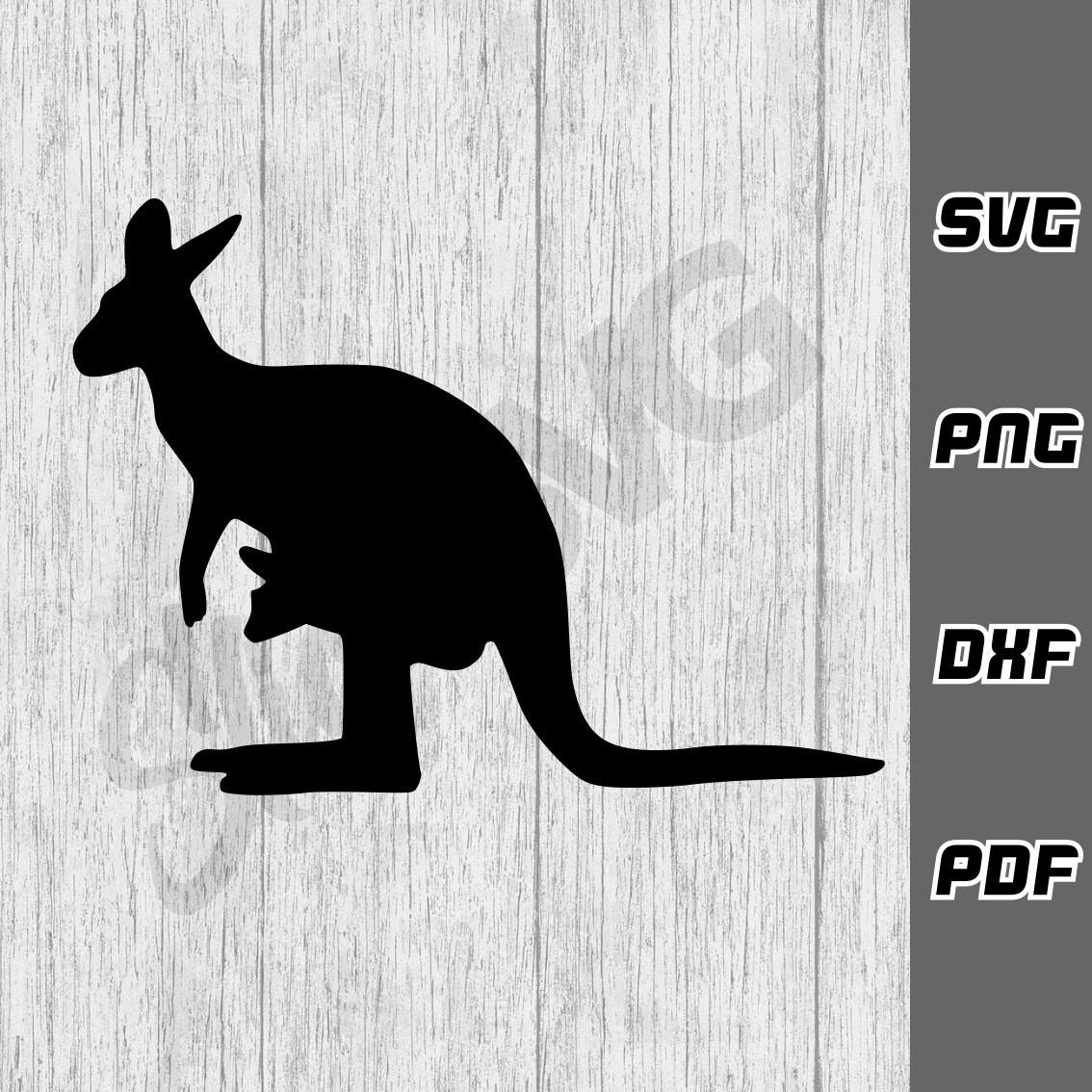 Boxing Kangaroo Silhouette