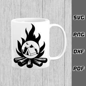 Camp Fire SVG - Png - Dxf - Pdf - Cricut Cut File - Campfire Svg ...