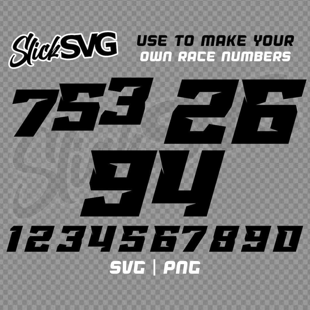 Race Numbers for Dirtbike Race Car Go Kart BMX Moto Boat Bundle Svg Cut ...