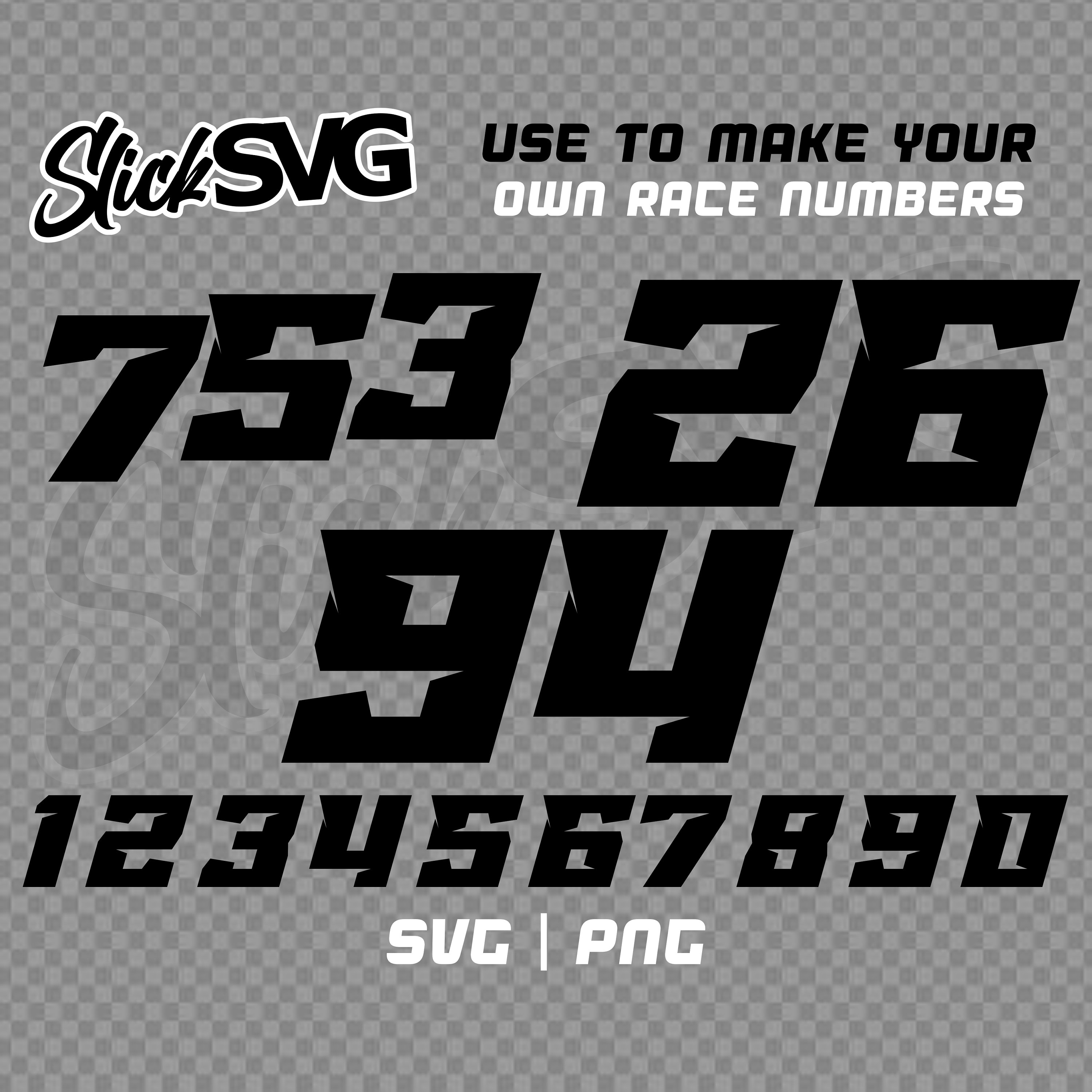 Race Numbers for Dirtbike Race Car Go Kart BMX Moto Boat Bundle | Svg ...