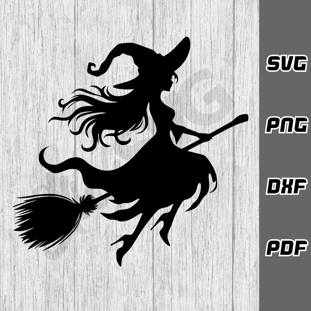 Witch SVG - Png - Dxf - Pdf - Cricut Cut File - SVG Files - Witch ...