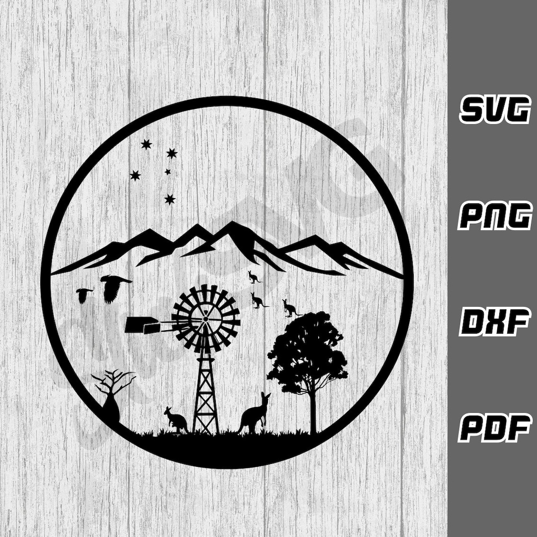 Australian Outback SVG Circle - Png - Dxf - Pdf - Australia Outback Dxf ...