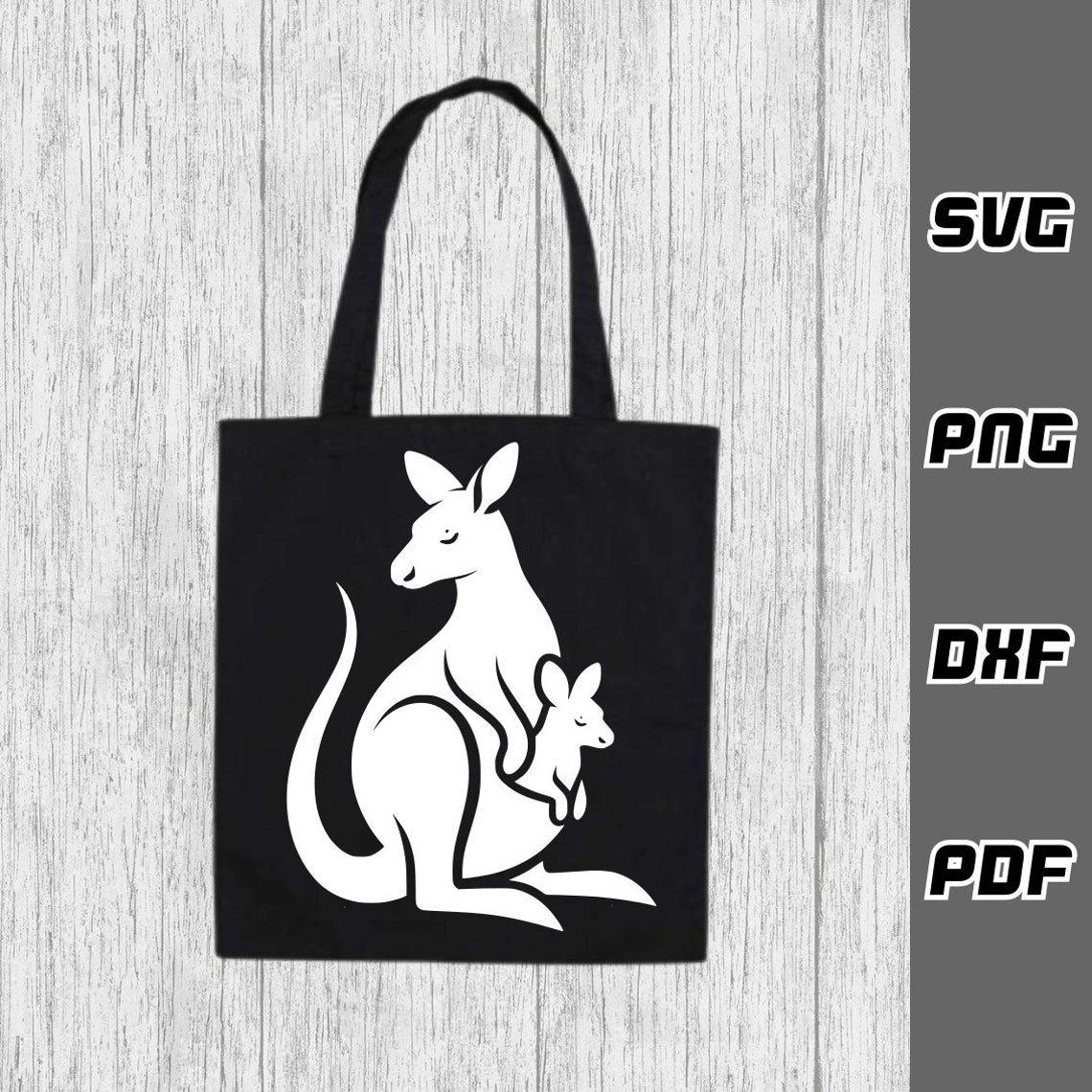Kangaroo With Joey Svg - Png - Dxf - Pdf - Cricut Cut File - Cut File ...