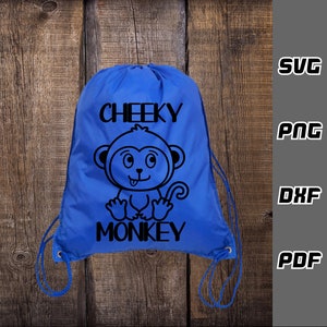Cheeky Monkey SVG - Png - Dxf - Pdf - Cricut Cut File - Baby Monkey Svg ...