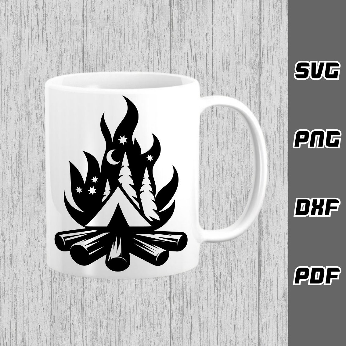 Camp Fire SVG - Png - Dxf - Pdf - Cricut Cut File - Campfire Svg ...