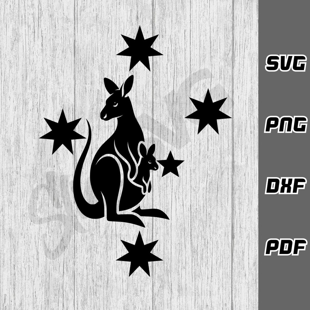 Kangaroo With Joey Svg - Png - Dxf - Pdf - Cricut Cut File - Cut File ...