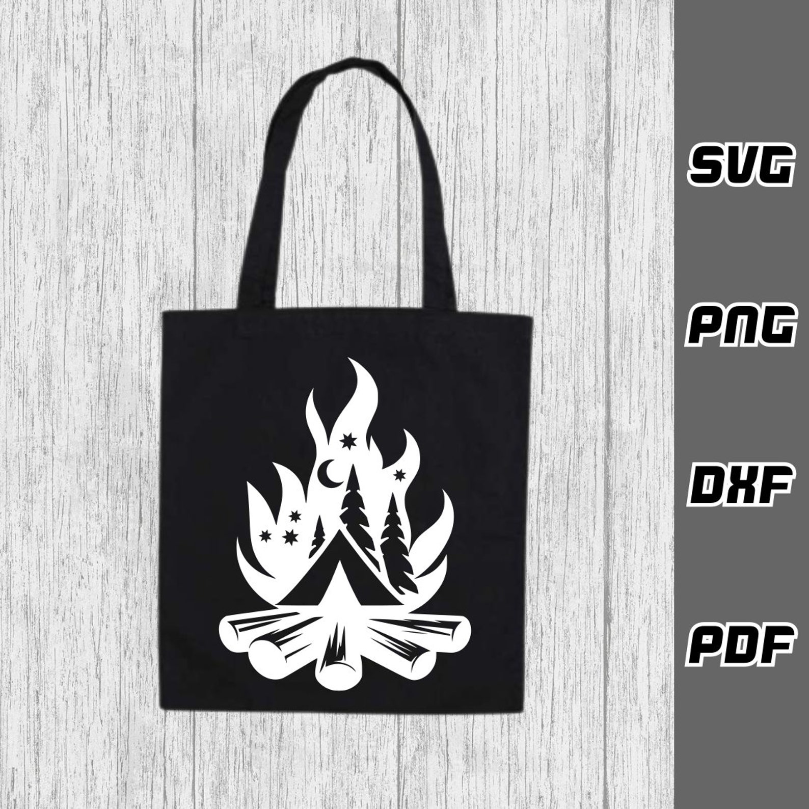 Camp Fire SVG - Png - Dxf - Pdf - Cricut Cut File - Campfire Svg ...
