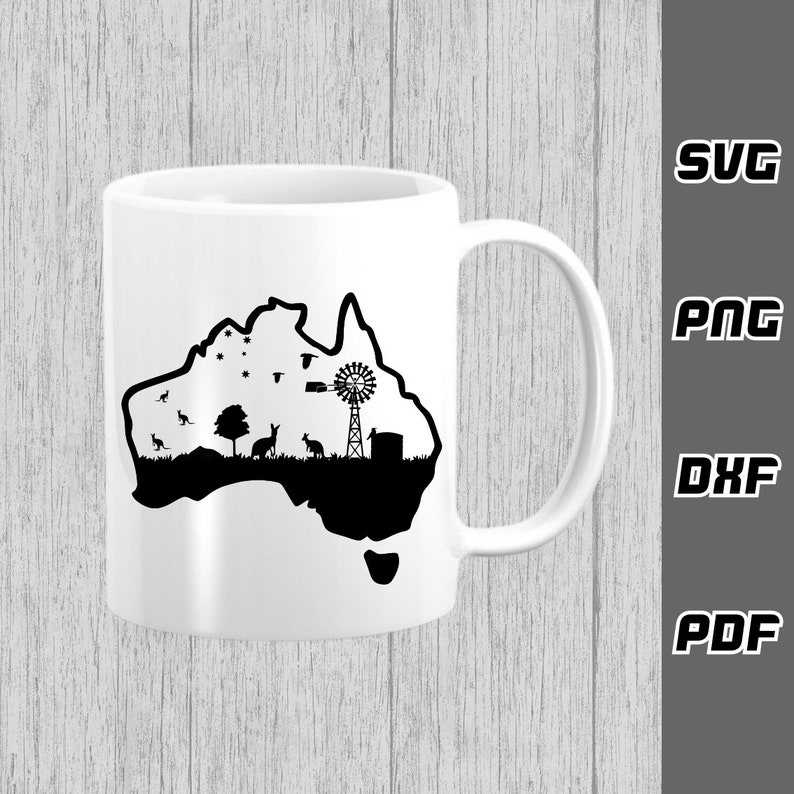 Australian Outback SVG Outline - Png - Dxf - Pdf Australia Outback Dxf ...