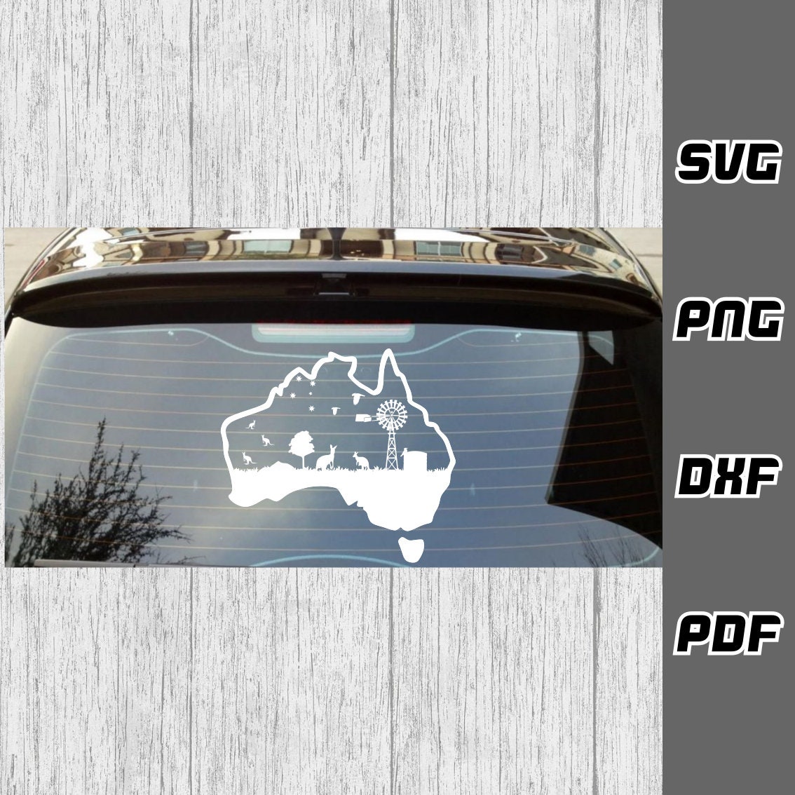 Australian Outback SVG Outline - Png - Dxf - Pdf Australia Outback Dxf ...