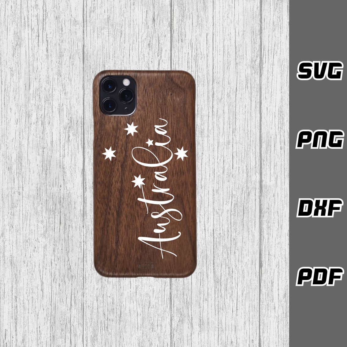Australia With Southern Cross SVG - Png - Dxf - Pdf - Cricut Cut File ...