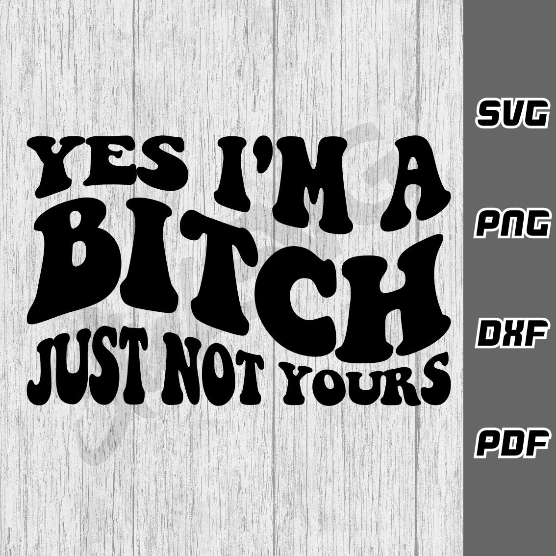 Yes I'm A Bitch Just Not Yours SVG - Png - Dxf - Pdf - Cricut Cut File ...