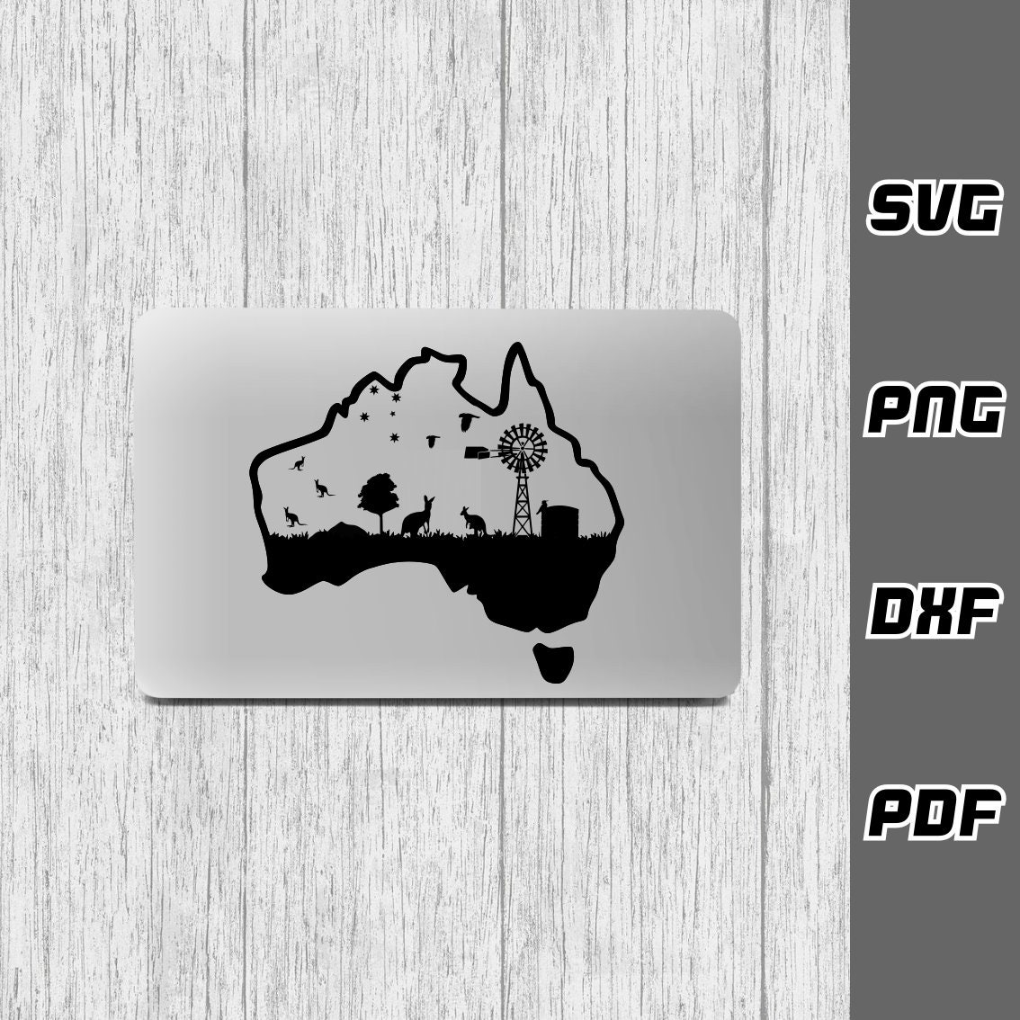 Australian Outback SVG Outline - Png - Dxf - Pdf Australia Outback Dxf ...