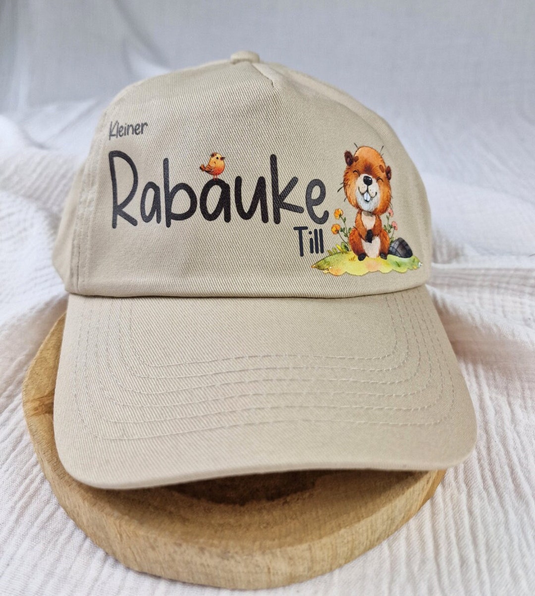 Cap Children Personalized With Name Sun Protection Little Rascal Beaver ...