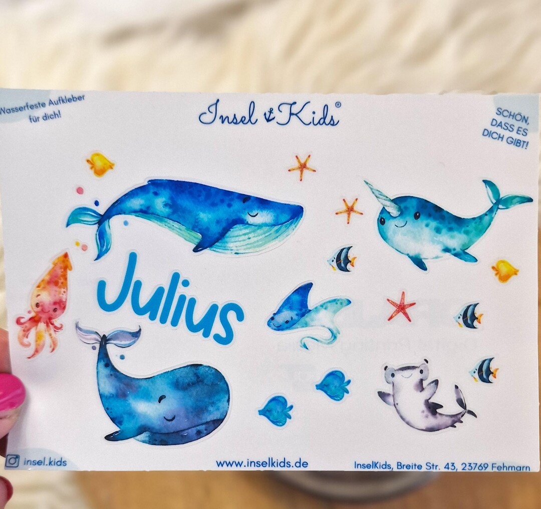 Name Stickers Sea Animals – Personalized Children's Stickers ...