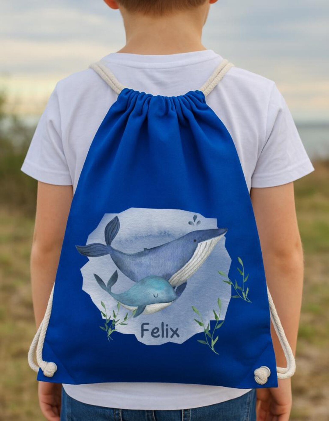 Whale Gym Bag With Name – Personalized – Sports Bag for Children ...