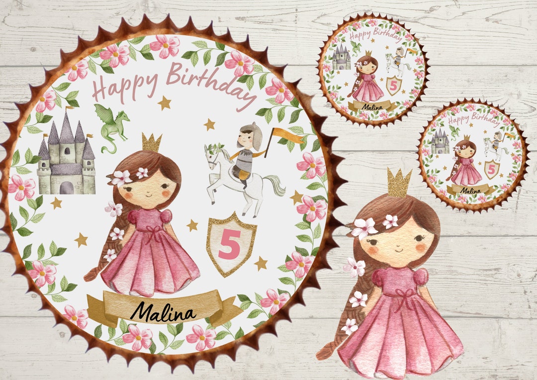 Muffin Topper Cupcake Fondant Birthday Sugar Image Girl Boy Princess ...