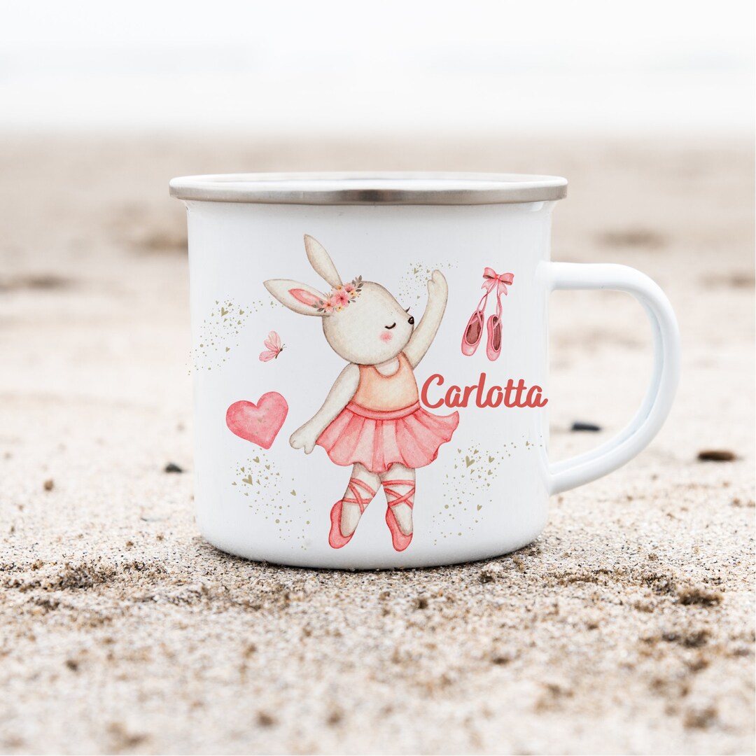 Enamel Cup Enamel Cup Personalized With Name Ballerina Ballet - Etsy